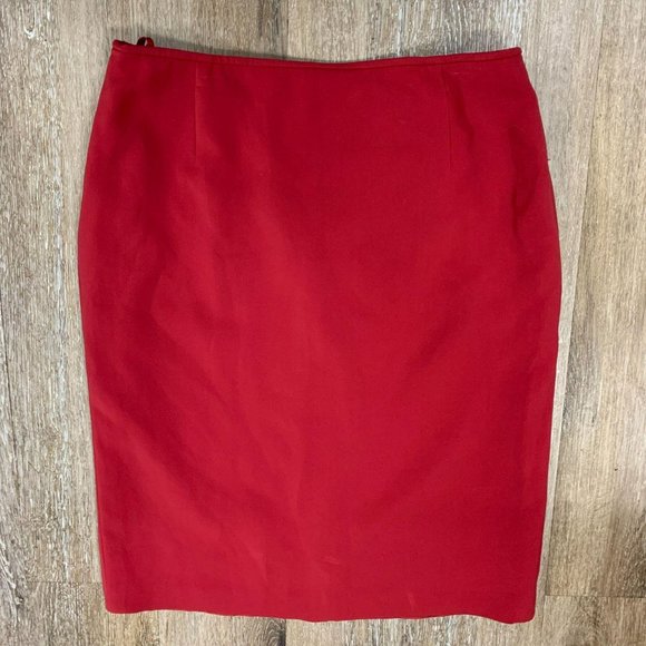 Basler | Skirts | Nwt Basler Red Classic Career Pencil Skirt Size 4 ...